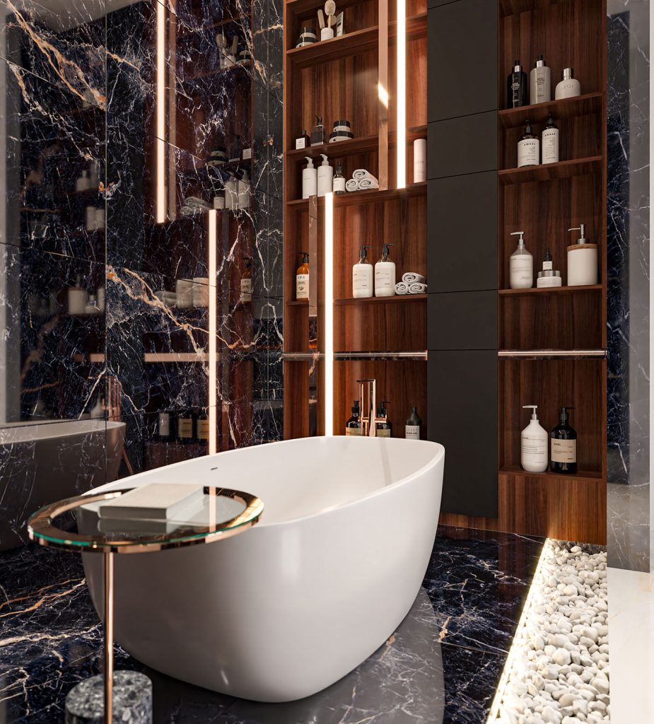 Vogue Ebony Black Marble Effect Tile High Gloss 120x60cm - Top Ceramics