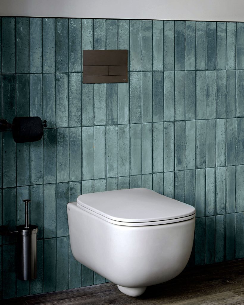 Brunei Sage Metro Tiles Gloss Bumpy High Gloss 6.5x25cm - Top Ceramics