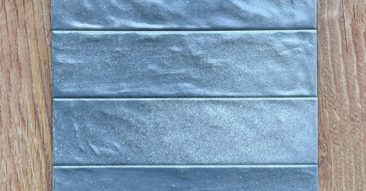 Metro Tiles Ocean Blue Bumpy Pearl Satin 6.5x26cm - Top Ceramics